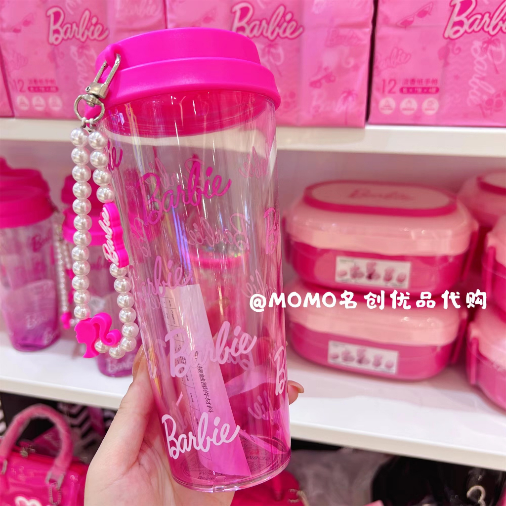 Miniso MINISO Premium Barbie Series Double-Layer Straw Cup Pink Cute ...