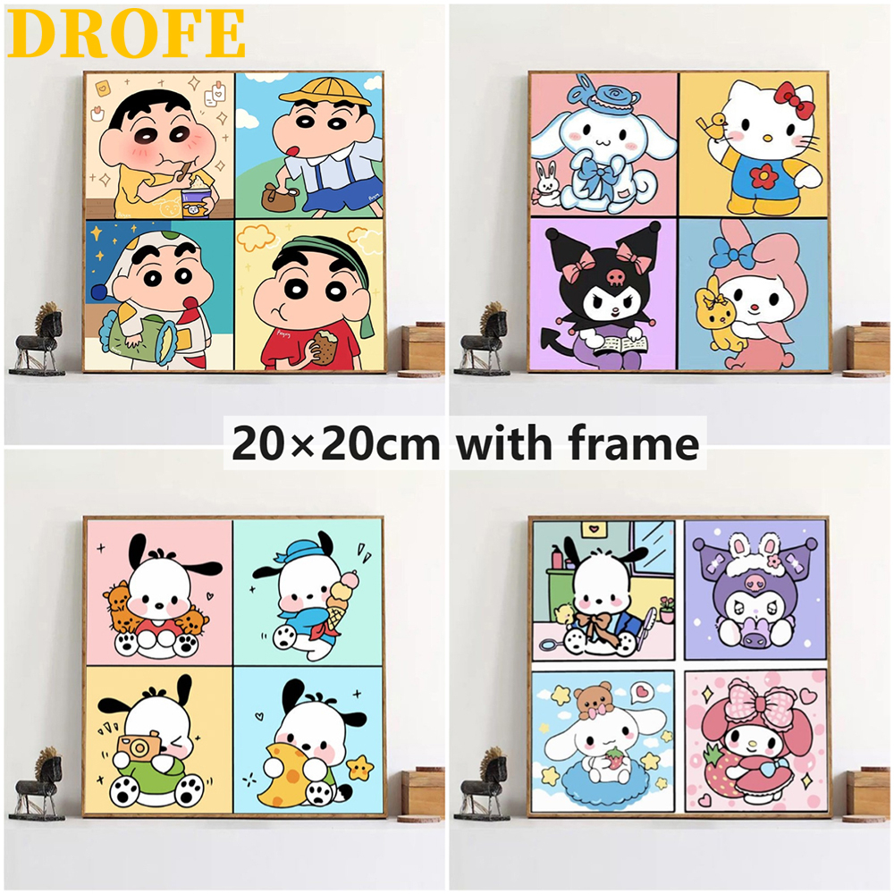 DROFE Paint By Number Sanrio Crayon Shinchan Cinnamoroll Numbers With ...
