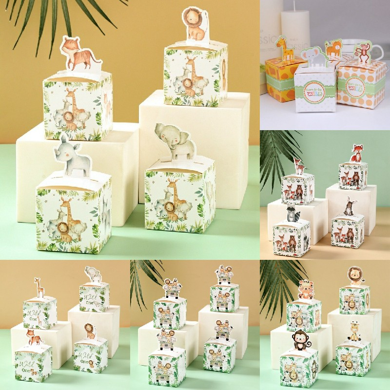 Animal Candy Boxes 20pcs Birthday Party Decor Cute Jungle Themed Zoo ...