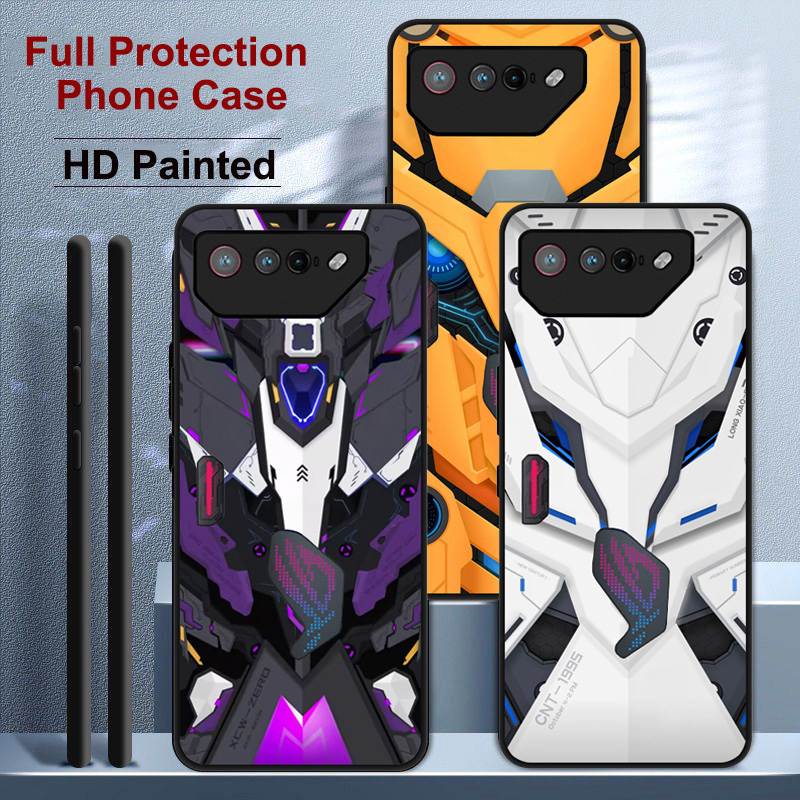 For ROG 7 Case For Asus ROG Phone 7 HD Painted Tempered Glass Fundas ...