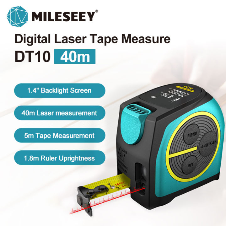 Mileseey & Dtape DT10 2 in 1 Laser Distance Meter 40m Portable Digital Rangefinder 5m Scalable ...