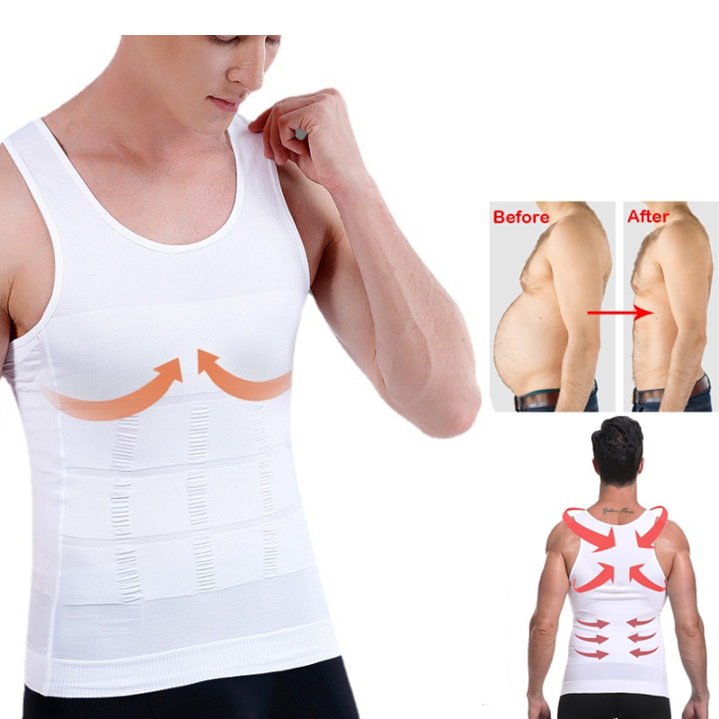 Men Shirt Shapers Tummy Control Slimming Body Vest Shirt Compression ...