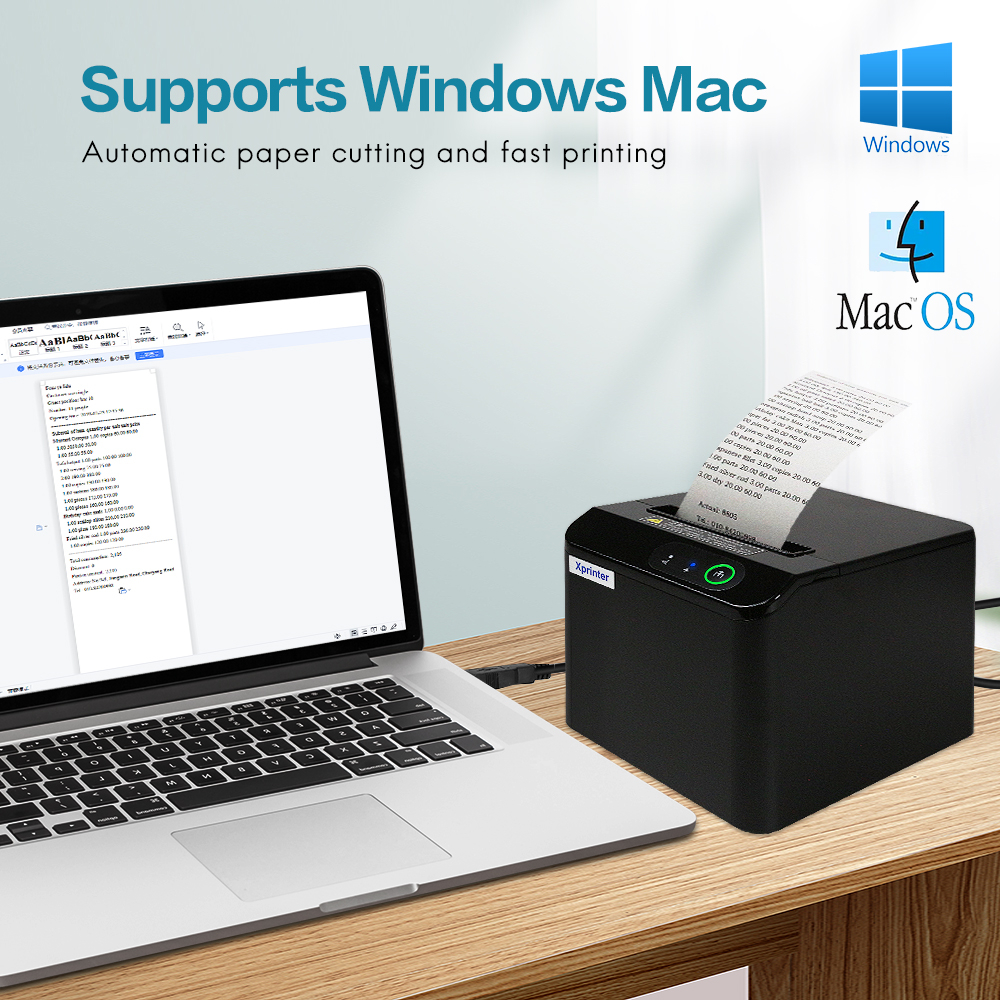 Receipt Printer 80mm Hand printer T80Q USB/USB+Lan port printer With ...