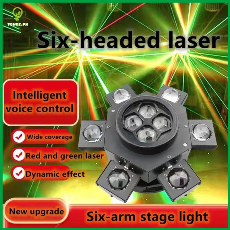 ZC DXM521 6 Headed Laser DJ Light Infinity Spider Six Arm Cyclone SCBL-6 RGBW LED Bee Eyes Beam ...