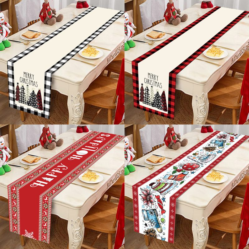 35*180cm Christmas Polyester Table Cloth Santa Claus Table Runner ...