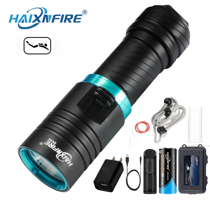 HaixnFire DV30 diving flashlight 2500 lumens strong light 150 meters ...