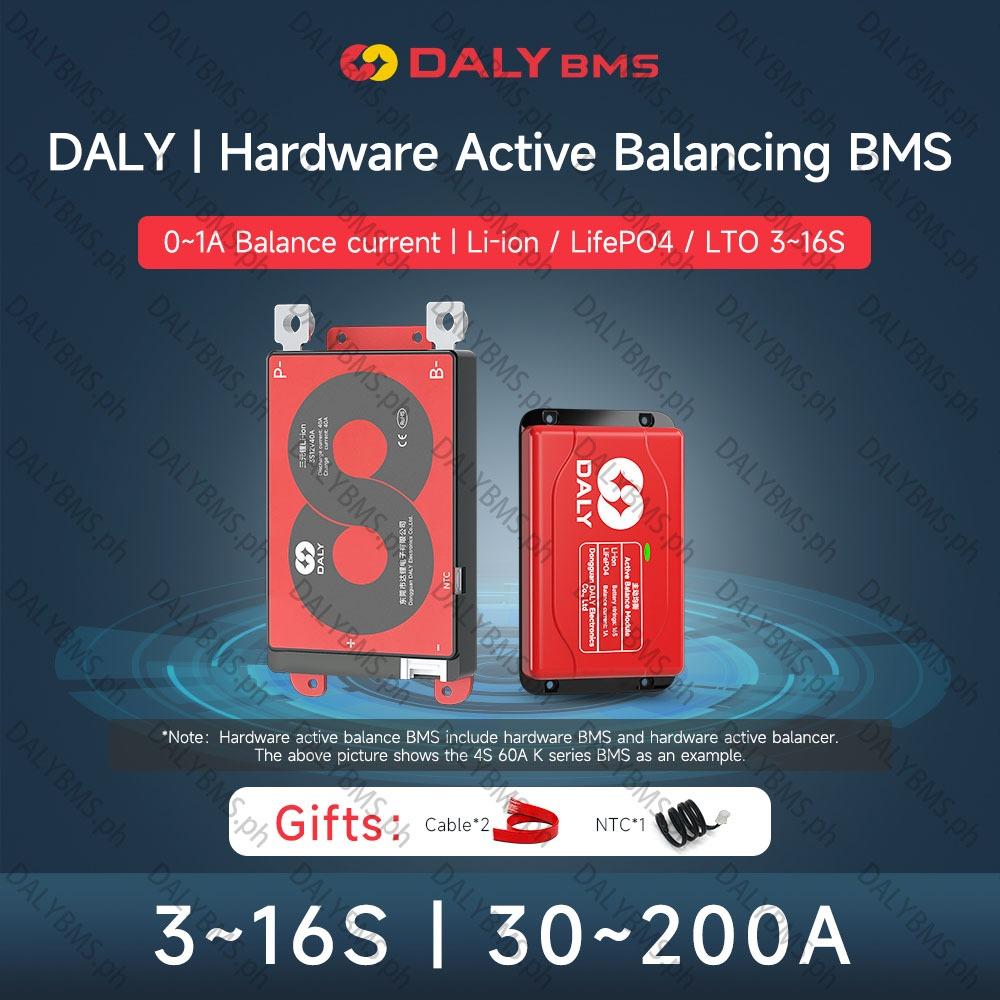 【Limited Time Sale】 DALY Hardware BMS +Hardware active balancer lifepo4 3.2v BMS 12v 24v 100a ...