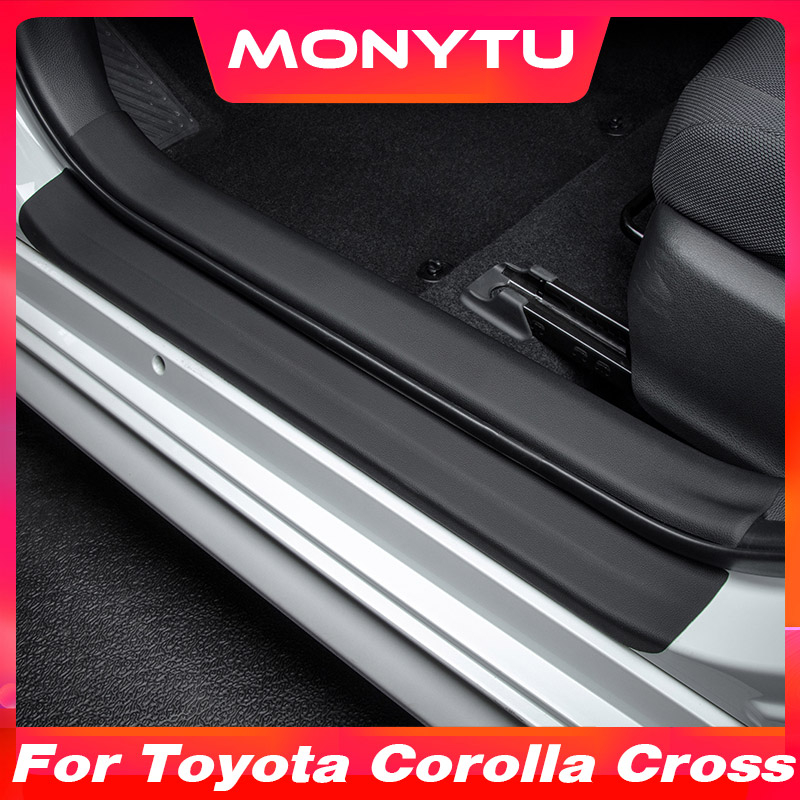 4pcs For Toyota Corolla Cross Car Door Sill Scuff Protector Sticker PU ...