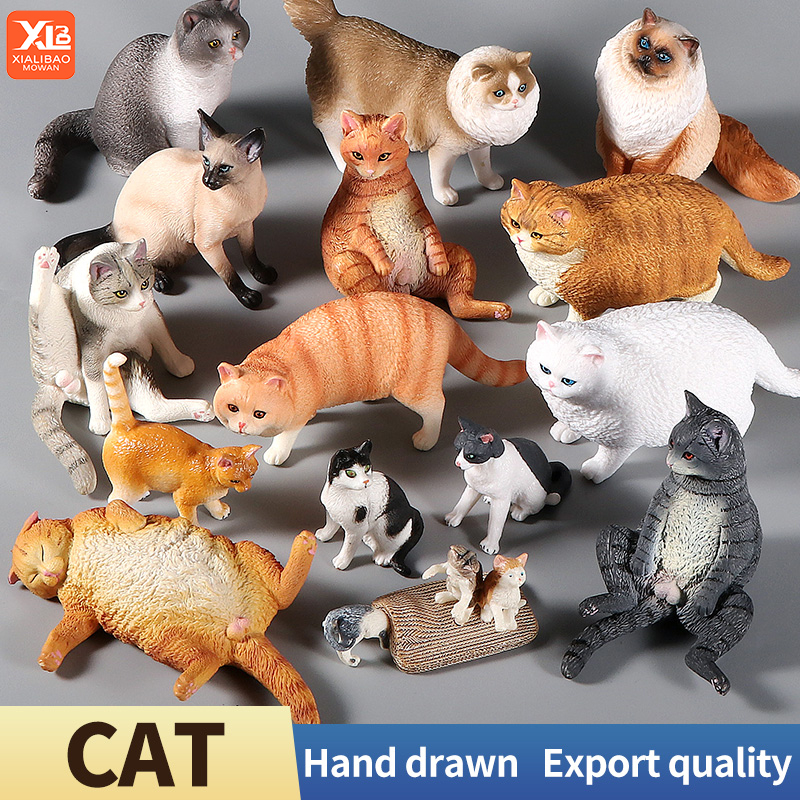 Simulation Cute Pet Cat Model Action Figures Siamese Sphynx Persian ...