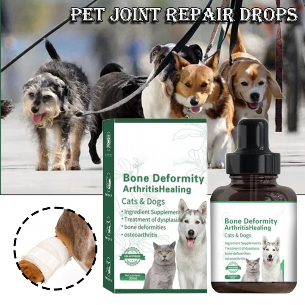 Pet Bone Deformity Arthritis Healing Drops for Cats & Dogs Pain Relief ...