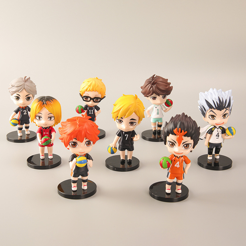 8Pcs/Set 10cm Japan Haikyuu!! Anime Figure Hinata Shoyo Tobio Kageyama ...