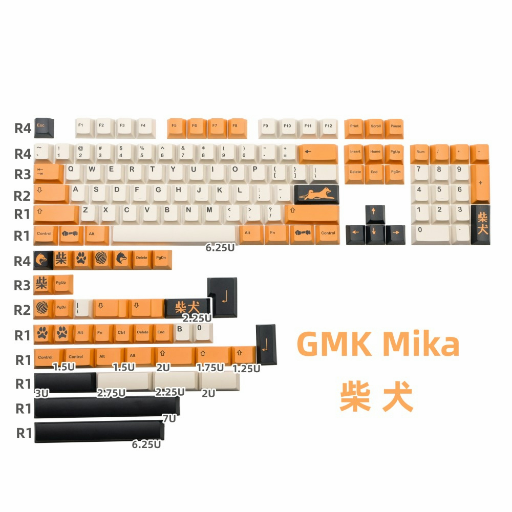 143 Keys GMK Mika Keycaps Cherry profile PBT 5-side Dye Sublimation ...