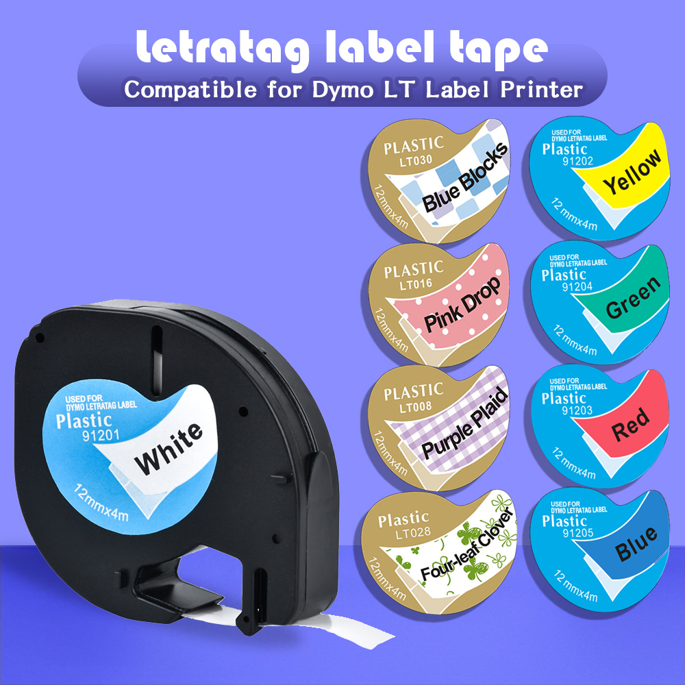 DYMO LetraTag Replacement Label 91201 91202 12267 White Plastic Label ...