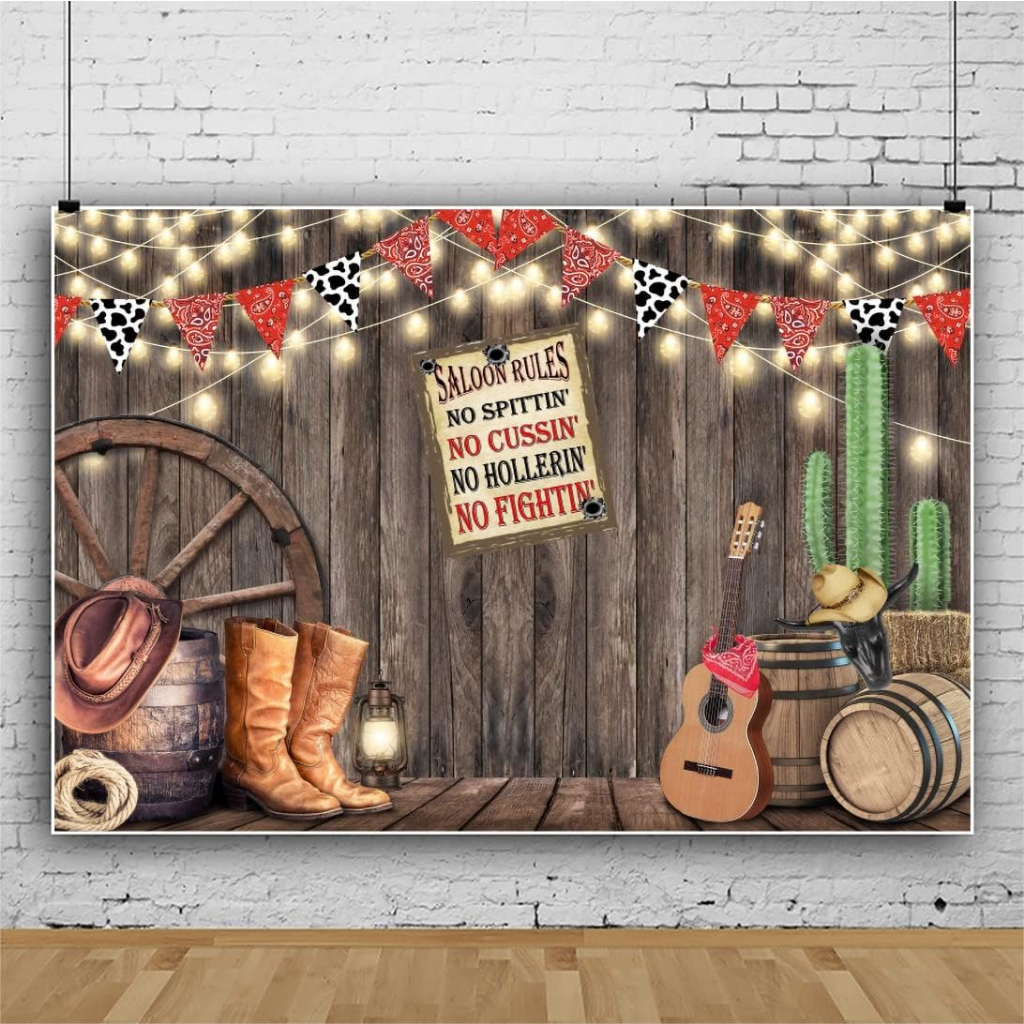 5x3ft Western Cowboy Backdrop Wild West Rustic Wooden House Barn Door ...