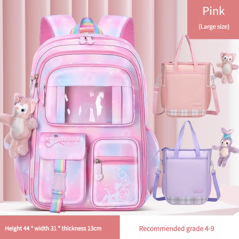 (Girls' version) - Large capacity primary school children's backpack ...