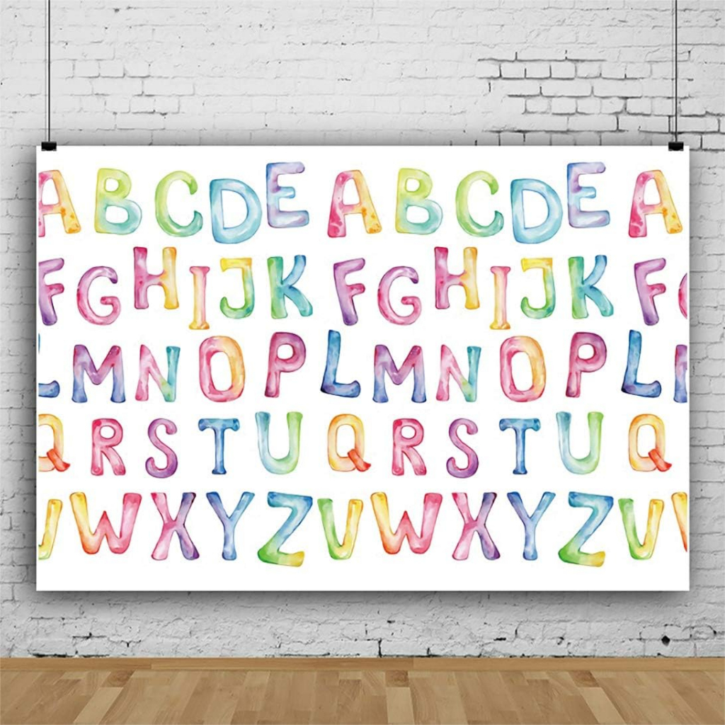5x3ft Pre-School Kindergarten Pupil ABCD Letters Photography Background ...