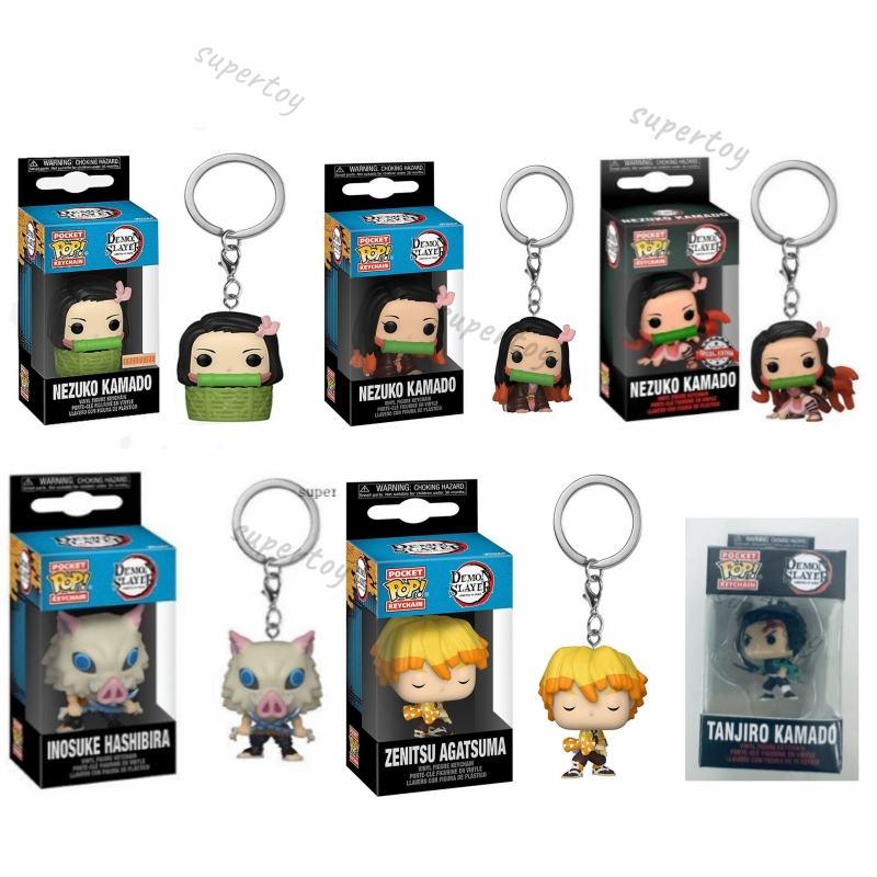 Funko Pop Keychain Demon Slayer Tanjiro Kamado Nezuko Inosuke Zenitsu ...