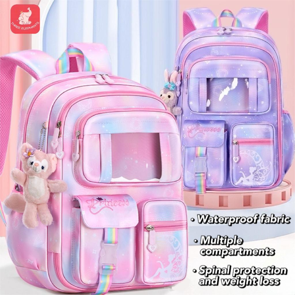 Large capacity multi pocket girls' backpack for primary school students ...