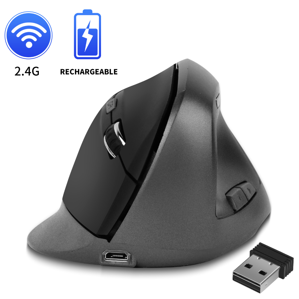 Wireless Mouse Dual Mode Rechargeable Fourth Generation 6D Ergonomic ...