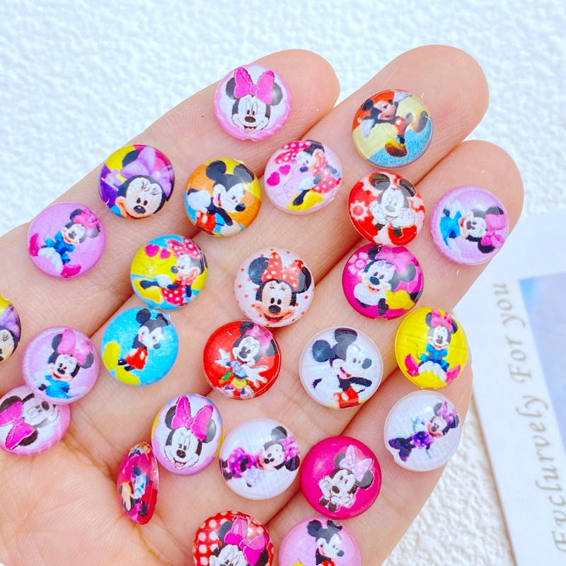 50 Pieces Mini Manicure Cute Cartoon Disney Mickey Mouse Manicure Resin ...
