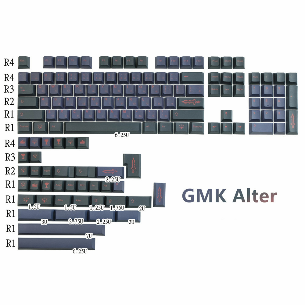142 Keys GMK Alter Keycaps Cherry Profile PBT Dye Sublimation ...