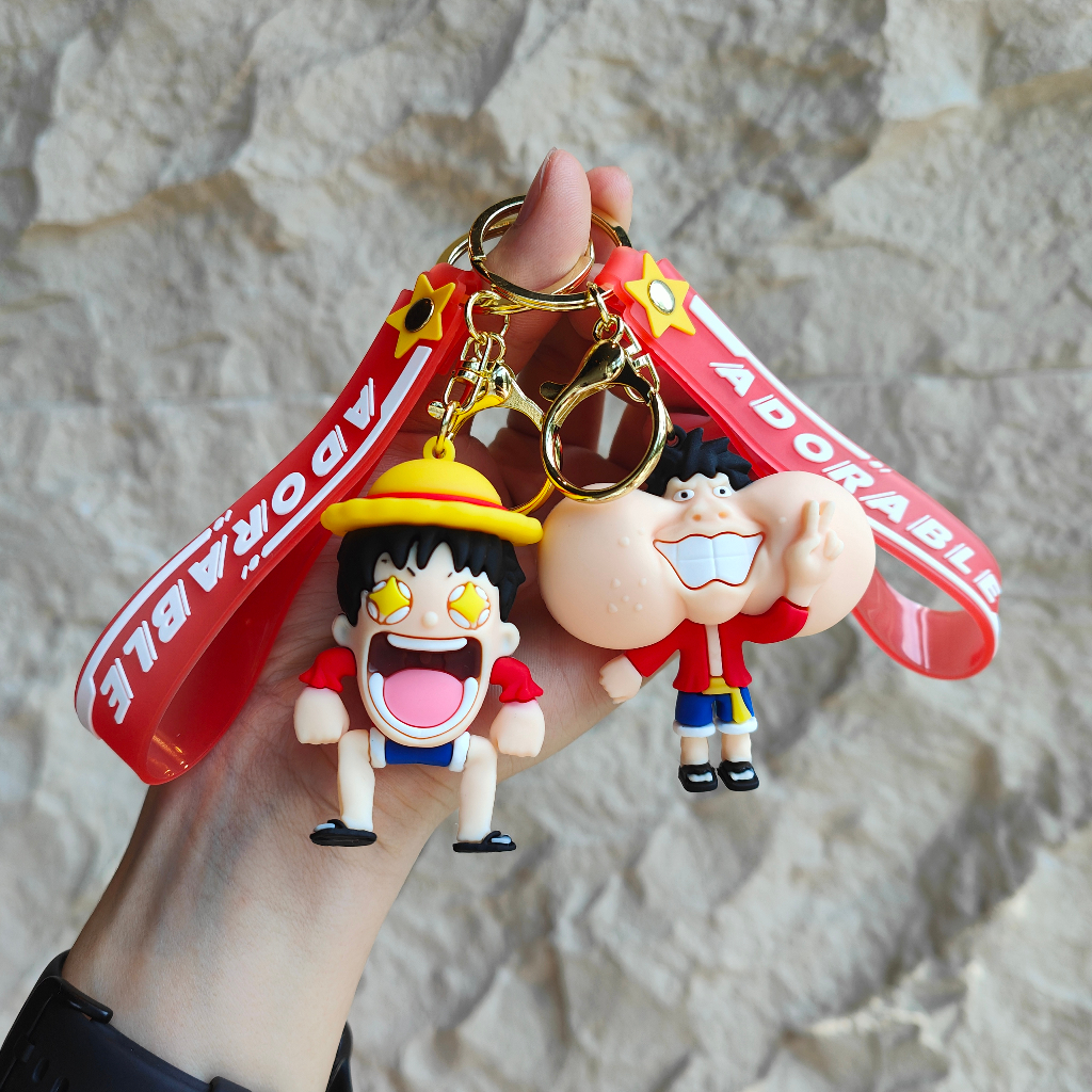 Anime One Piece Luffy Toy Cartoon Keychain Cute Luffy Backpack Pendant ...