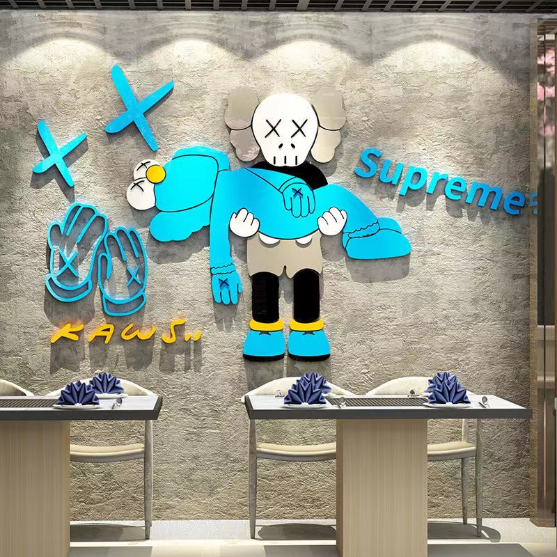 Sesame Street kaws Background Wall Decoration Layout Catering Snacks ...