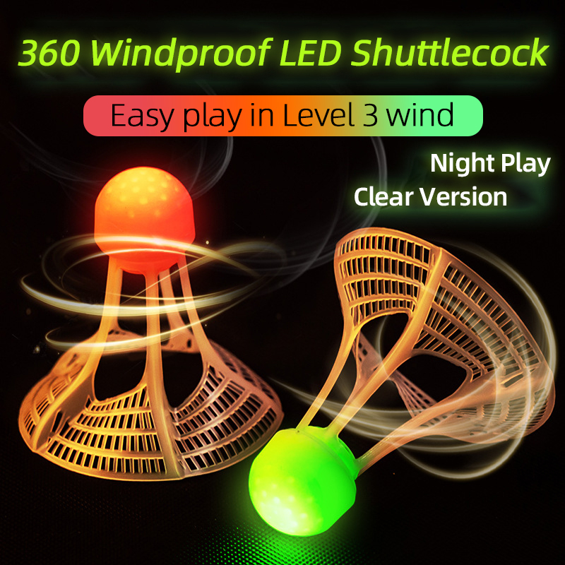 Badminton LED Shuttlecock Plastic Nylon Ball Durable Windproof | Shopee ...