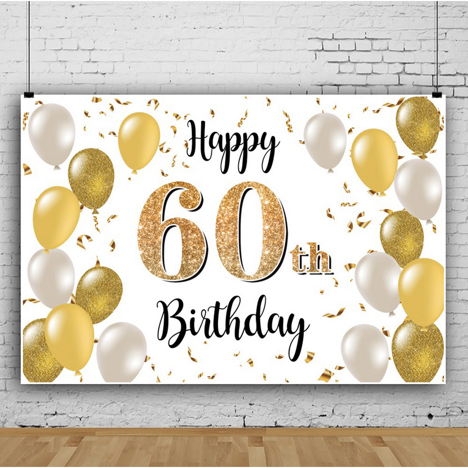 6x4ft Happy 60th Birthday Photography Background Cheers to Sixty Years ...