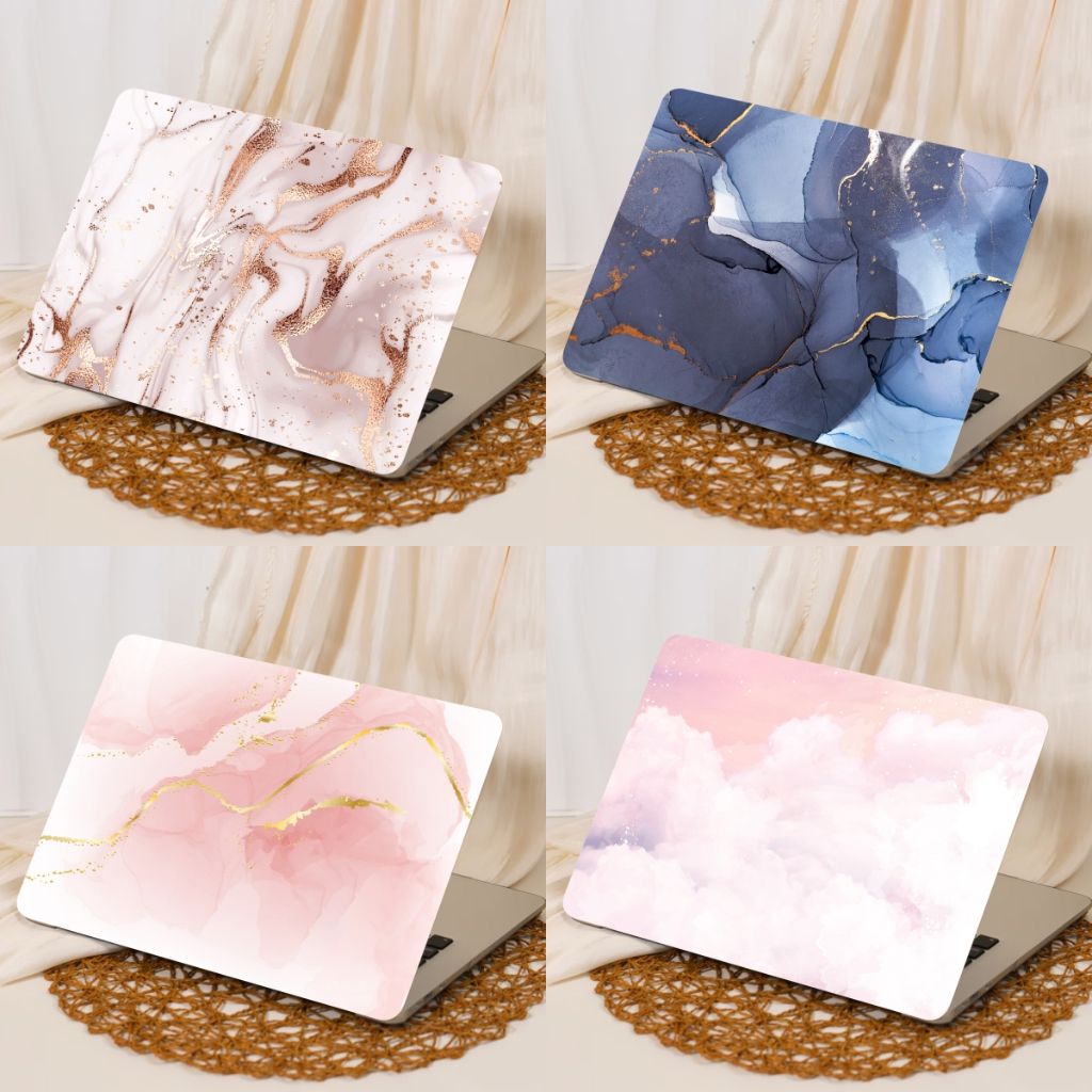 Soft Color Marble Print Case Compatible for MacBook 2025 M4 A3240 A3241 ...