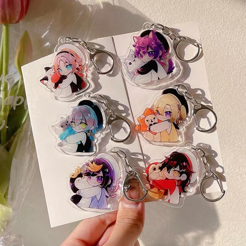 Anime Luxiem VTuber Vox Akuma Mysta Rias Pendant Acrylic Keychain ...