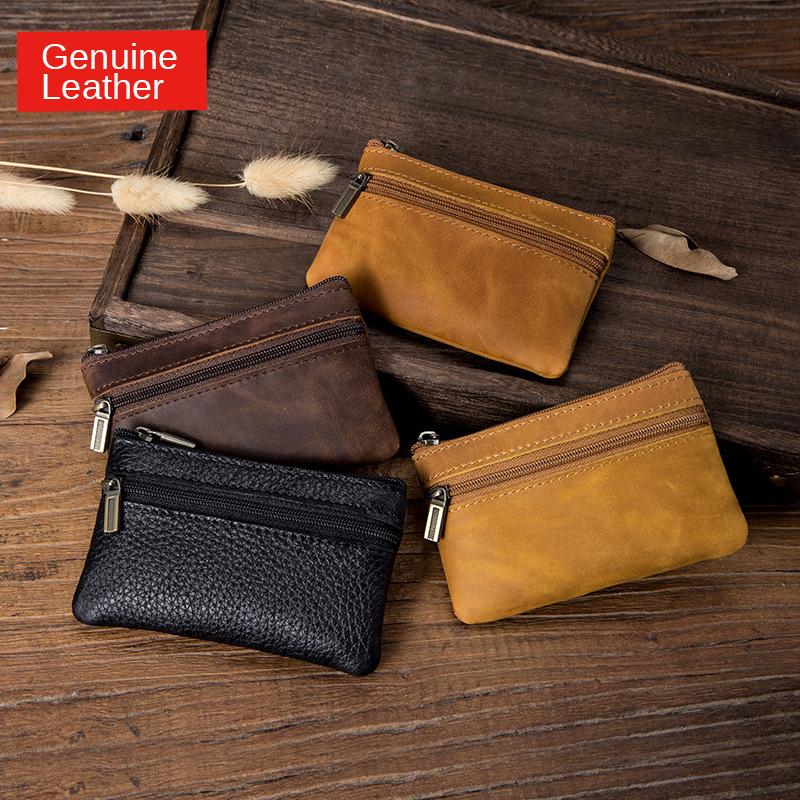 Top Layer Cowhide Handmade Coin Purse Men's and Women's Vintage ...