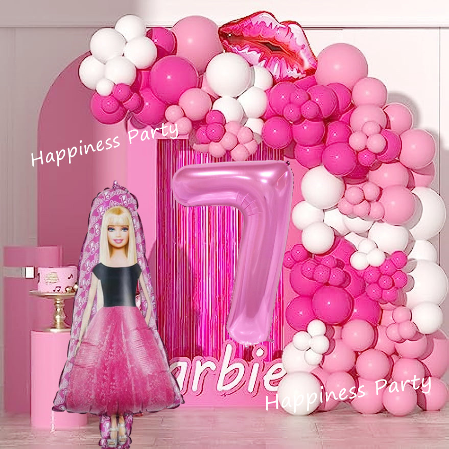 Barbie Theme Barbie Balloon 32inch Number Balloon Girls Birthday Banner ...