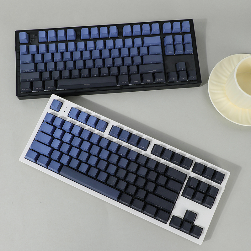 Clear Breeze Dark Blue Gradient Keycaps OEM Profile Backlit Transparent ...