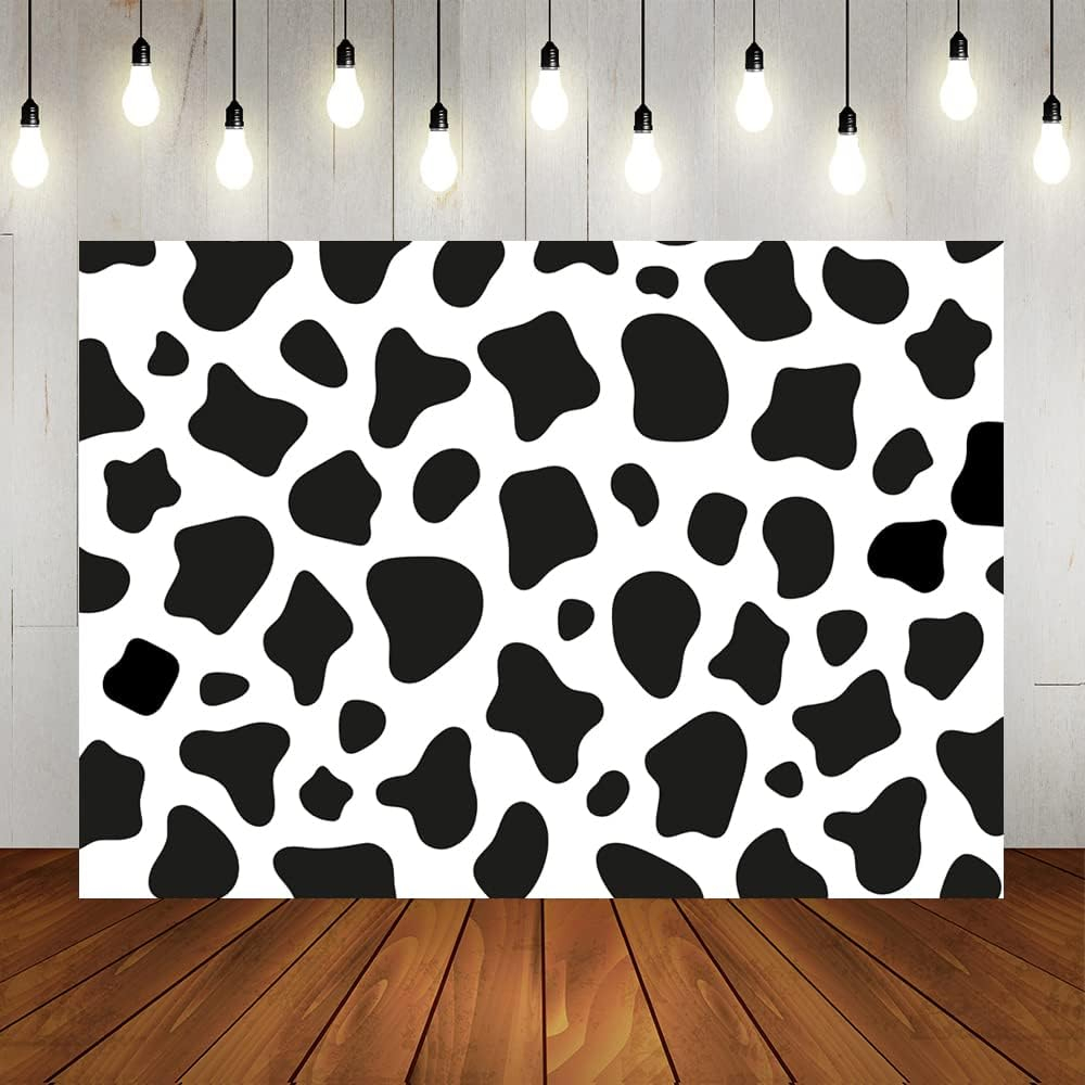 5x3ft Cow Party Photography Backdrop Black and White Cow Farm Happy ...