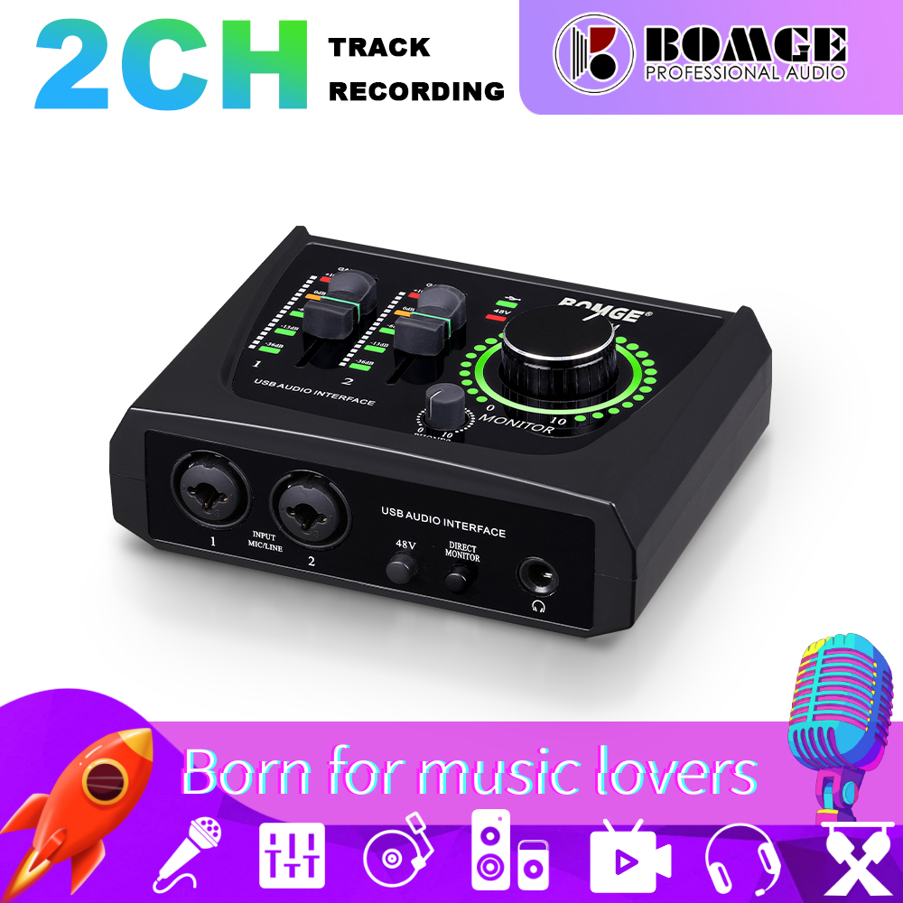BOMGE mini 2 Channel USB Audio Interface for Recording, Streaming and ...