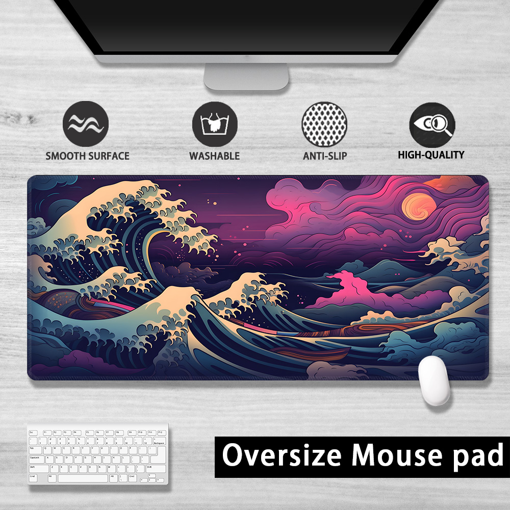 The Great Wave Mousepad | Extended Mousepad | Waterproof Non-Slip ...
