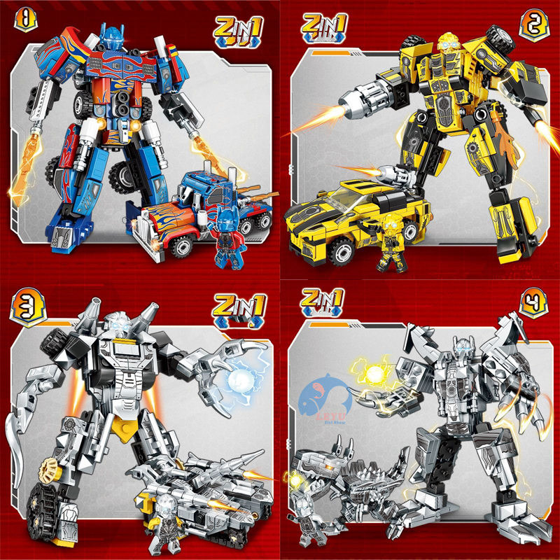 Transformers Building Toys Autobots Mech Optimus Prime Robot Bumblebee ...