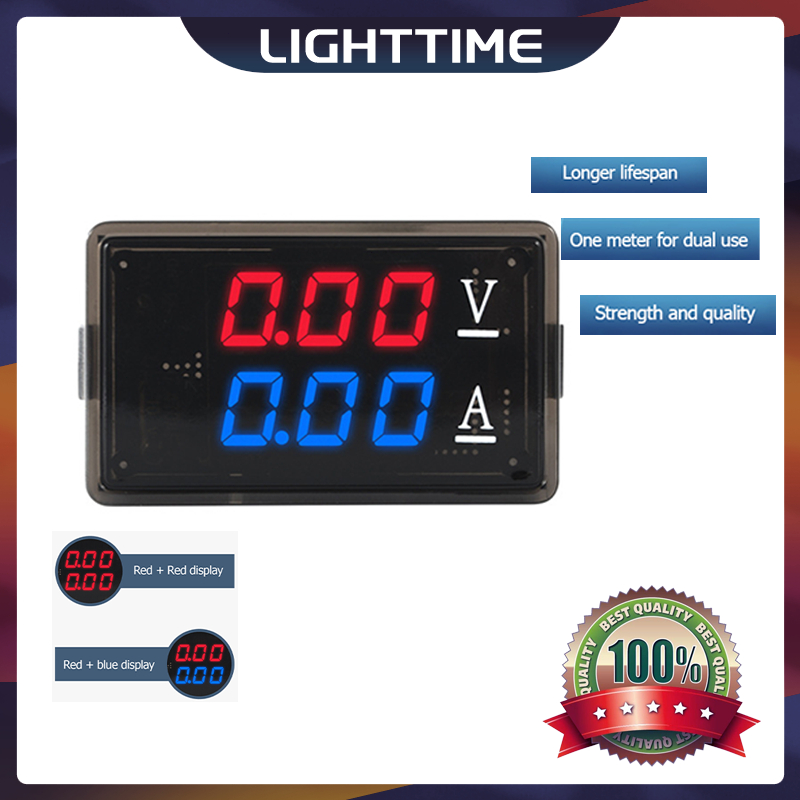 Mini Digital Voltmeter Ammeter DC 0-100V 0-10A Car Motorcycle Voltage ...
