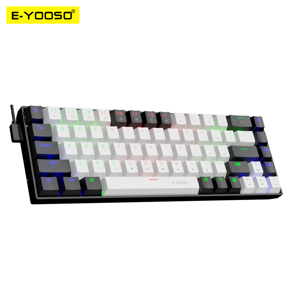 E-YOOSO Z686 USB 60% Mini Mechanical Gaming Keyboard Blue Red Switch 68 ...