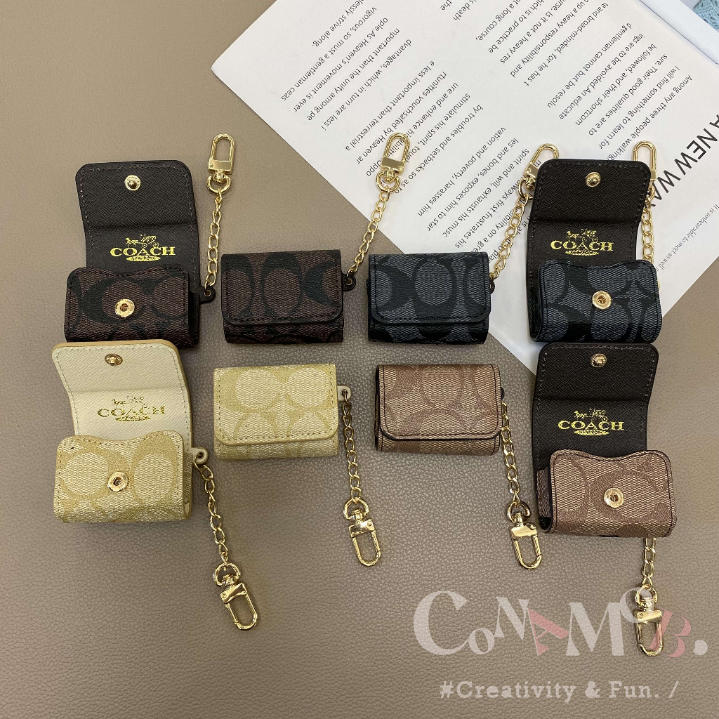 Simple leather metal chain case for Apple AirPods 1 2 3rd Gen4 Pro ...