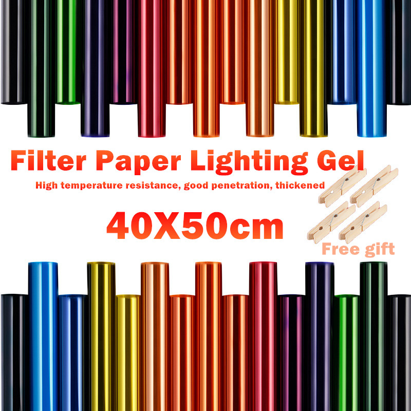 Lighting Color Filter Gels Paper with 4 free clip 40x50cm Flash Color ...