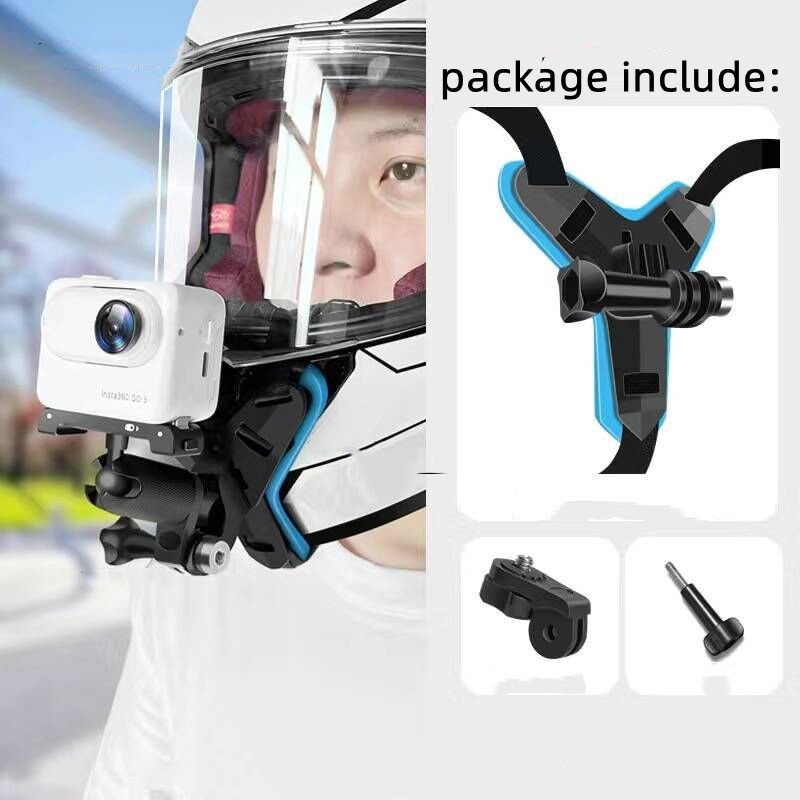 Helmet Chin Mount, Motorcycle Strap Holder for GoPro/Insta 360 X5/X4/X3 ...