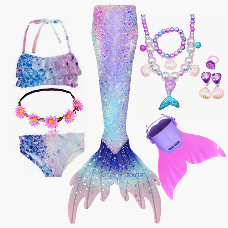 Swimmable Ruffle Little Mermaid Tail Swimsuit Bundle Sale | Shopee ...