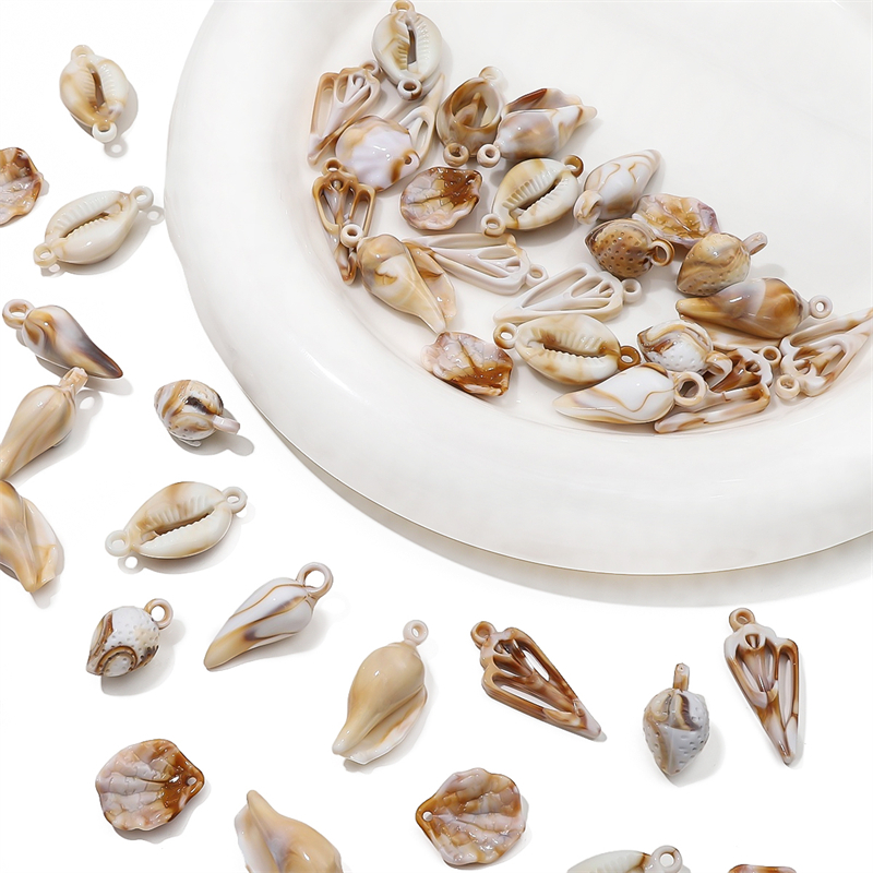 30 Gram Mixed Plastic Acrylic Shells Conch Starfish Shapes Beads Charm ...