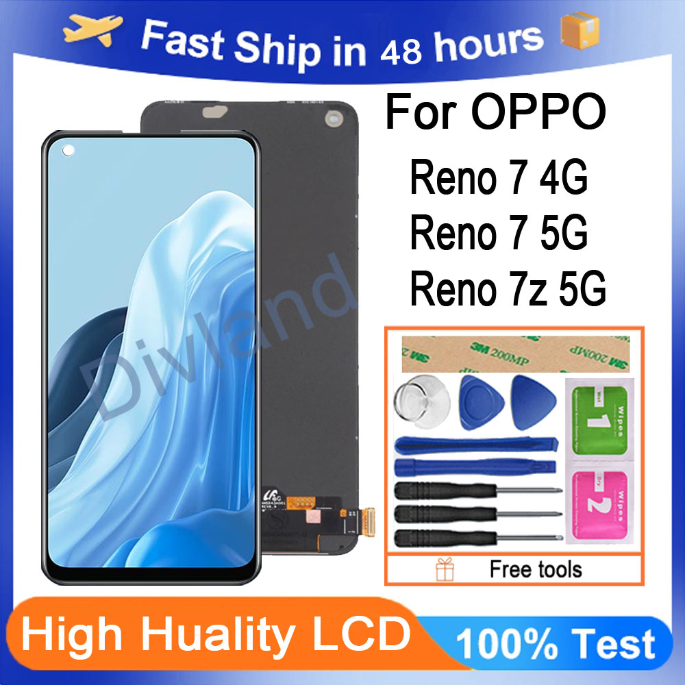 OLED TFT For OPPO Reno 7 4G Reno7 5G Reno 7Z 5G LCD Display Touch Screen Digitizer Replacement ...