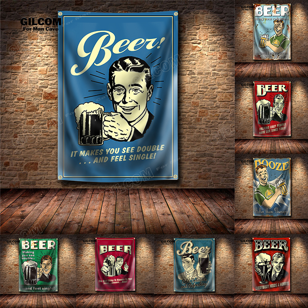 Beer Poster Flag Polyester Banner Home Shop Decoration Graphic Custom ...