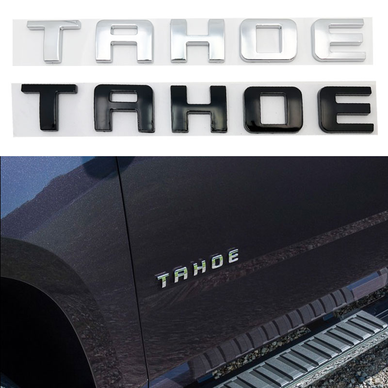 3D ABS (plastic) Black Chrome TAHOE Logo Car Letters Sticker Decal Rear ...