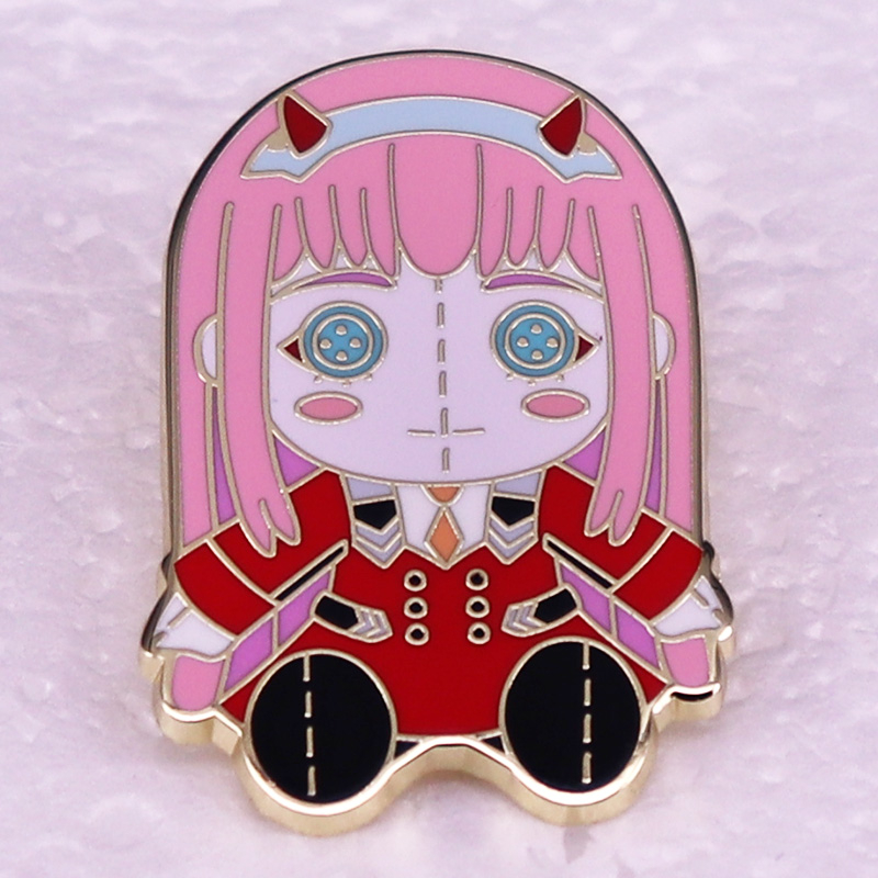 DARLING in the FRANXX Doll Zero Two Brooch anime girl badge Enamel Pin ...