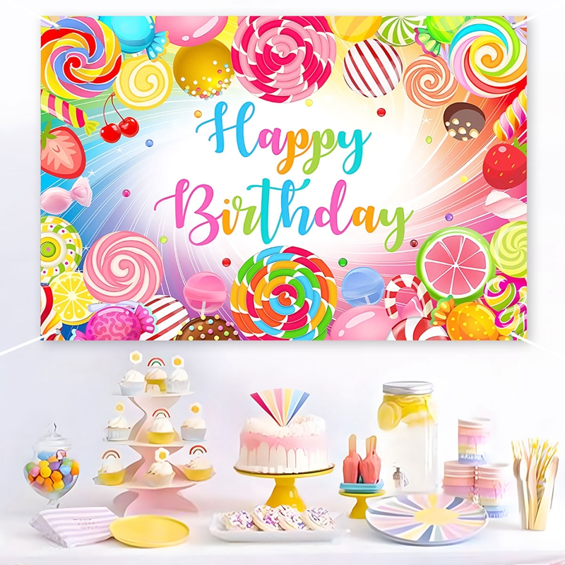 150*100 Birthday Backdrop Doughnut Backdrop For Birthday Party ...